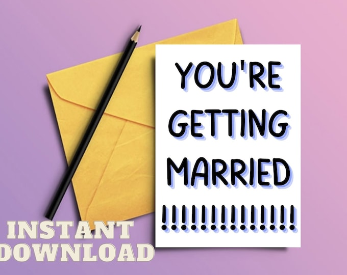 Wedding Card You're Getting Married Marriage Card, Wedding Shower Card ...