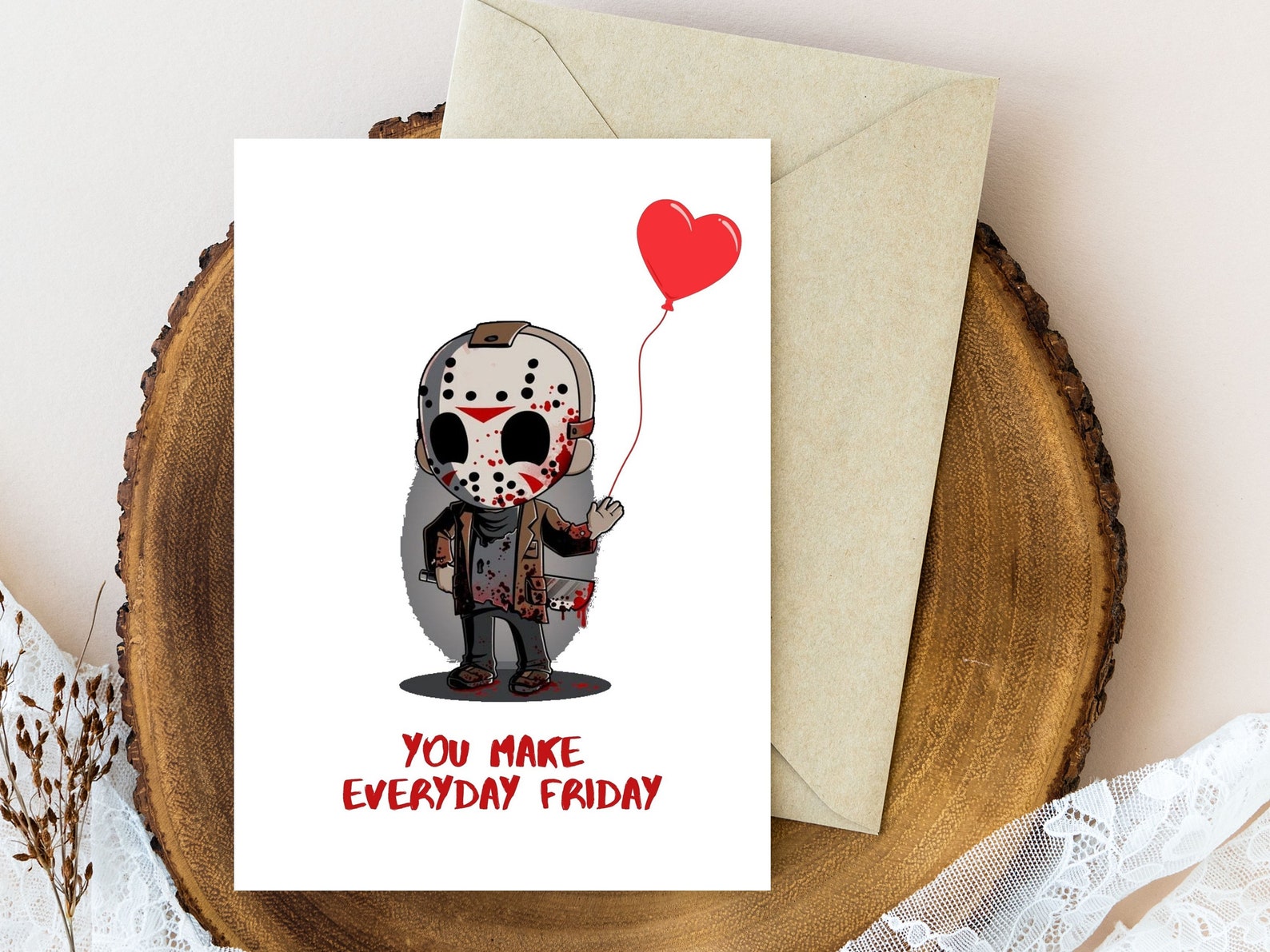 Jason Voorhees PRINTABLE Valentine Card Friday the 13th | Etsy