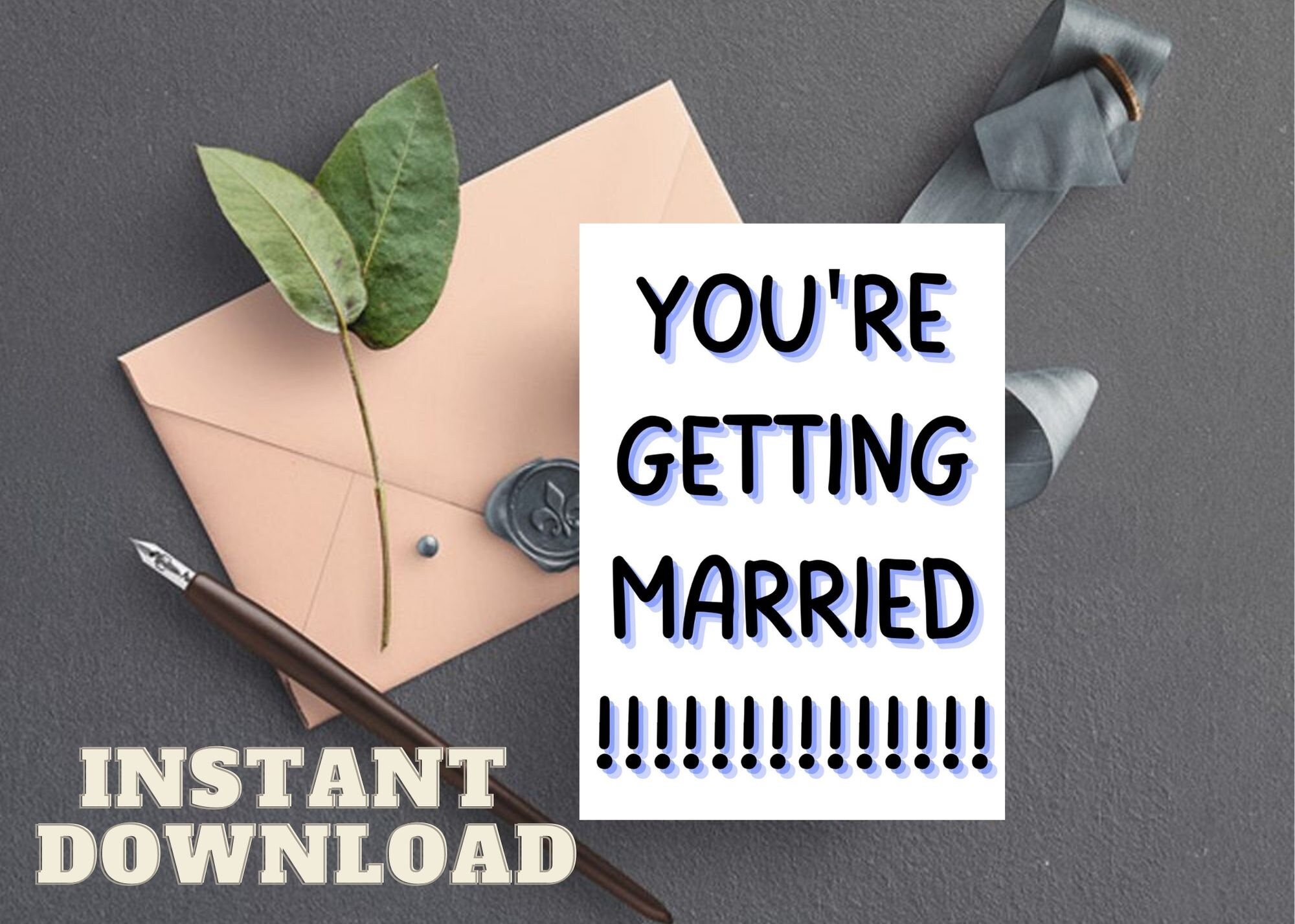 Funny Wedding Card Printable: Marriage Card for Bride (digital Download ...