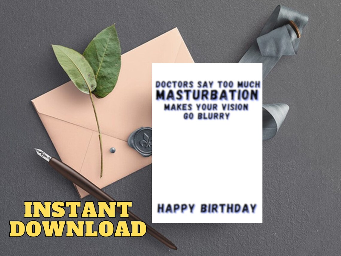 Masturbation Birthday Card | Adults Birthday Cards | Funny PRINTABLE ...