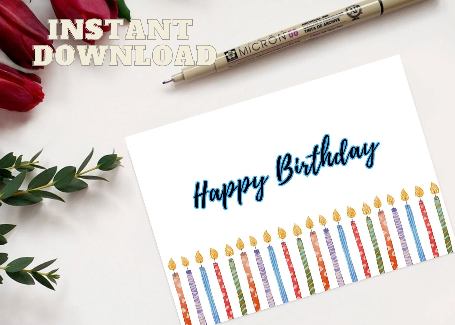 Printable Birthday Card Birthday Card Printable Digital Birthday Cards ...