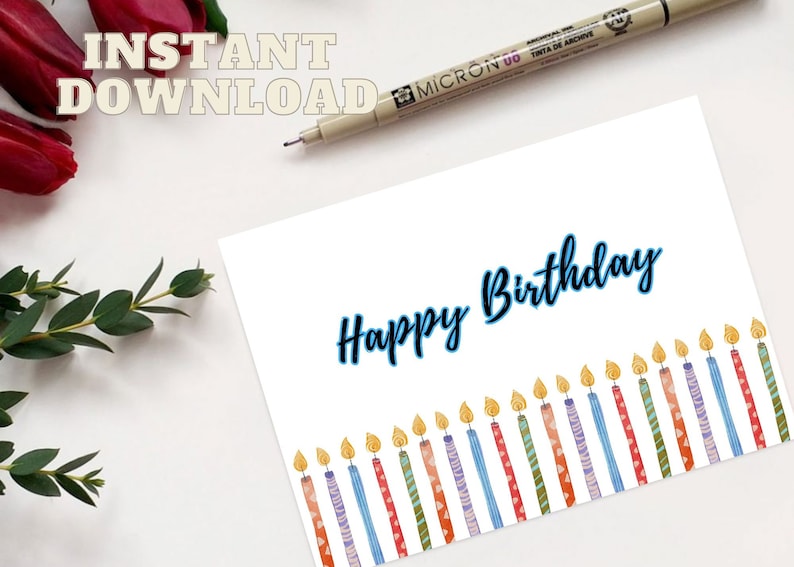 Printable Birthday Card Birthday Card Printable Digital Birthday Cards ...