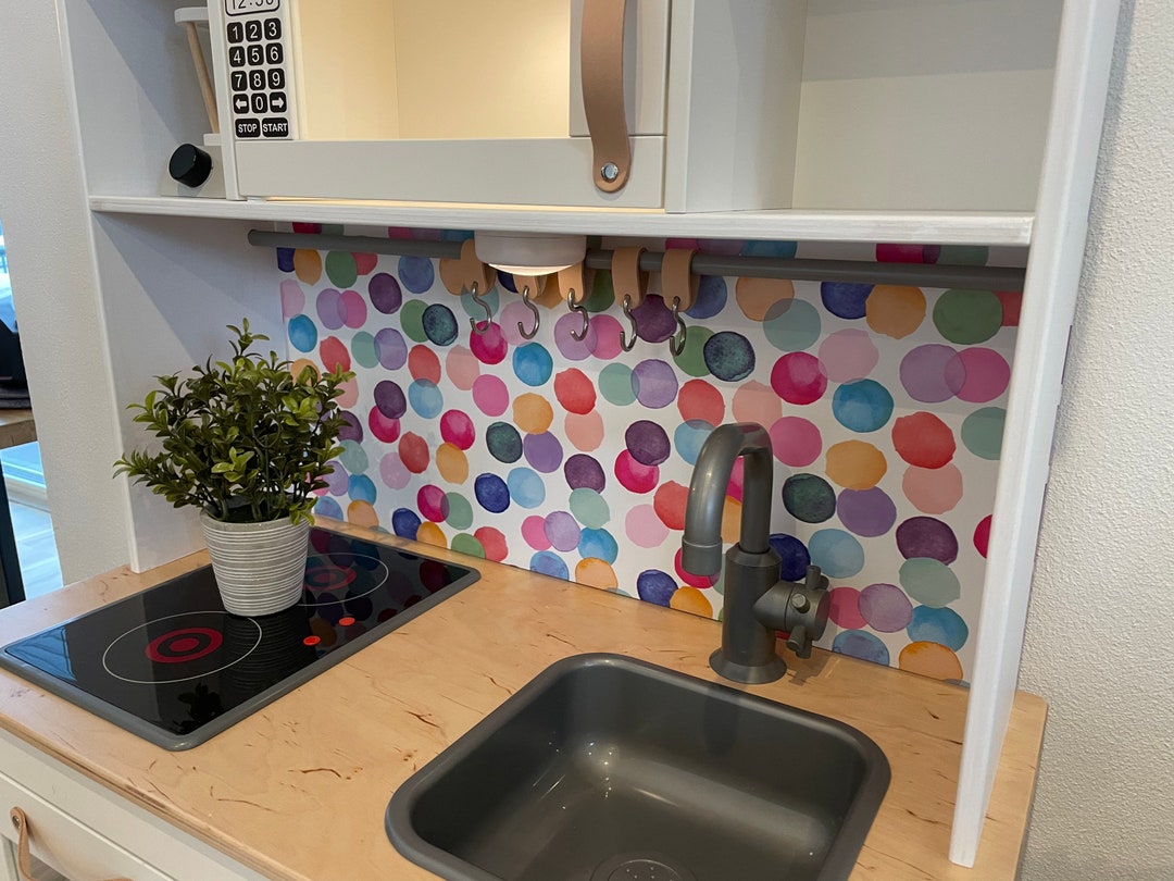 Complete Rear Wall Tile Mirror Ductig Children's Kitchen Colorful Dots ...