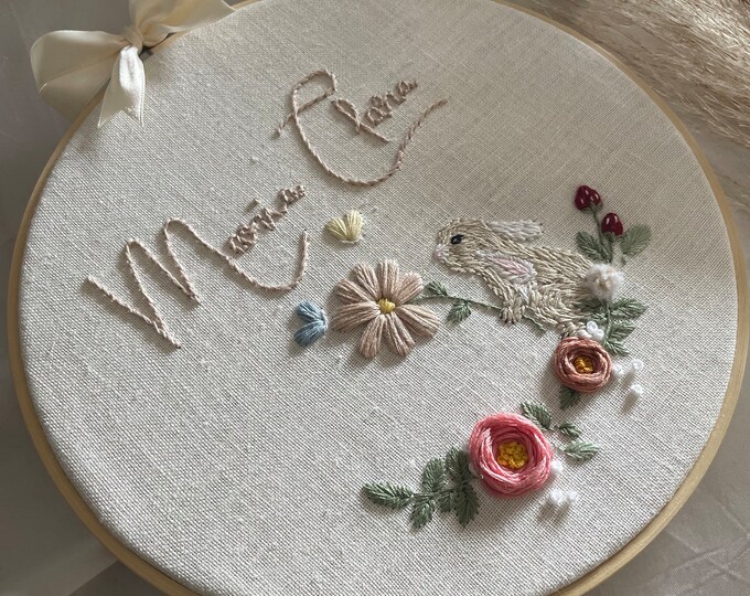 Custom Name Embroidery Art Embroidery Hoop Art Baby Name Embroidery ...