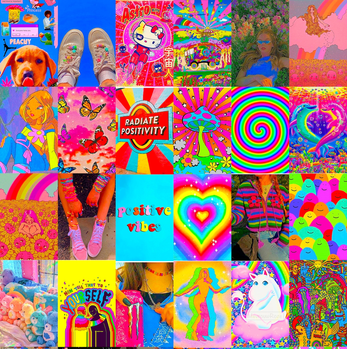 Indie Aesthetic Wall Collage Kit 60 Pcs Room Decor Etsy