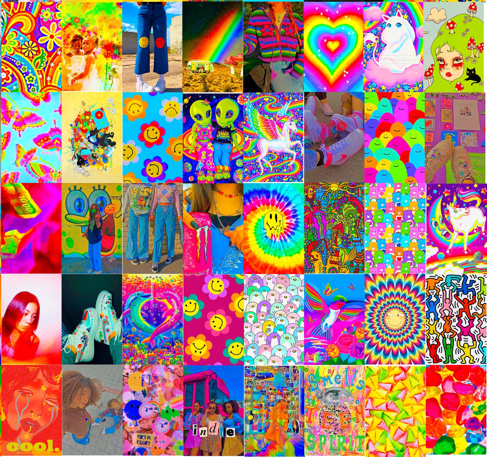 114 Pcs Indie Aesthetic Wall Collage Kit Room Decor Etsy