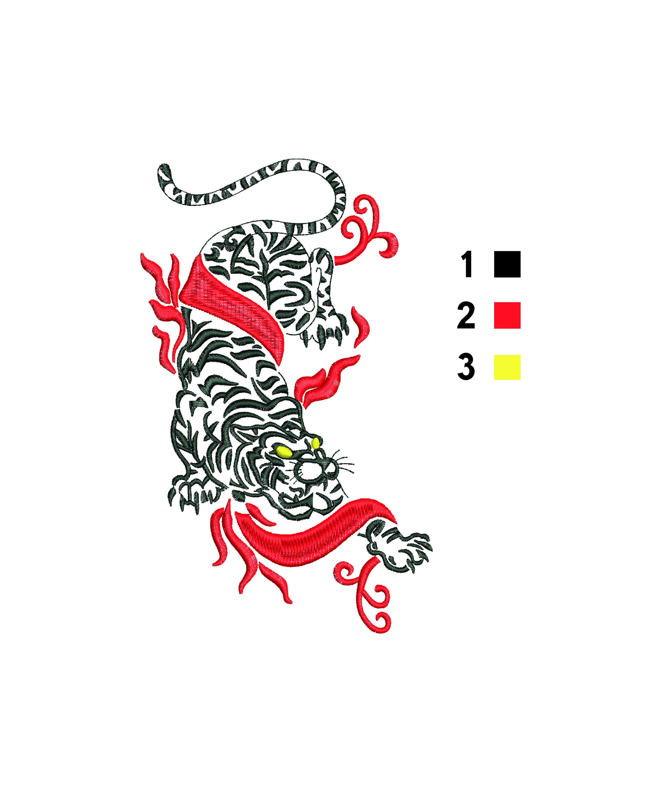 Tiger Embroidery Design Files for Machine Embroidery.tiger - Etsy