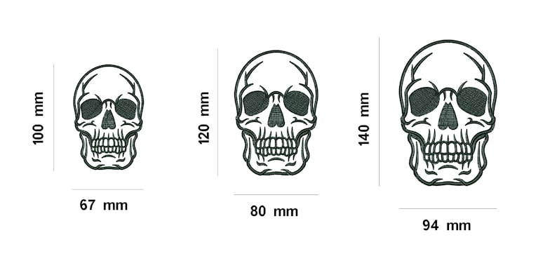Skull Embroidery Design Files for Machine Embroidery. - Etsy
