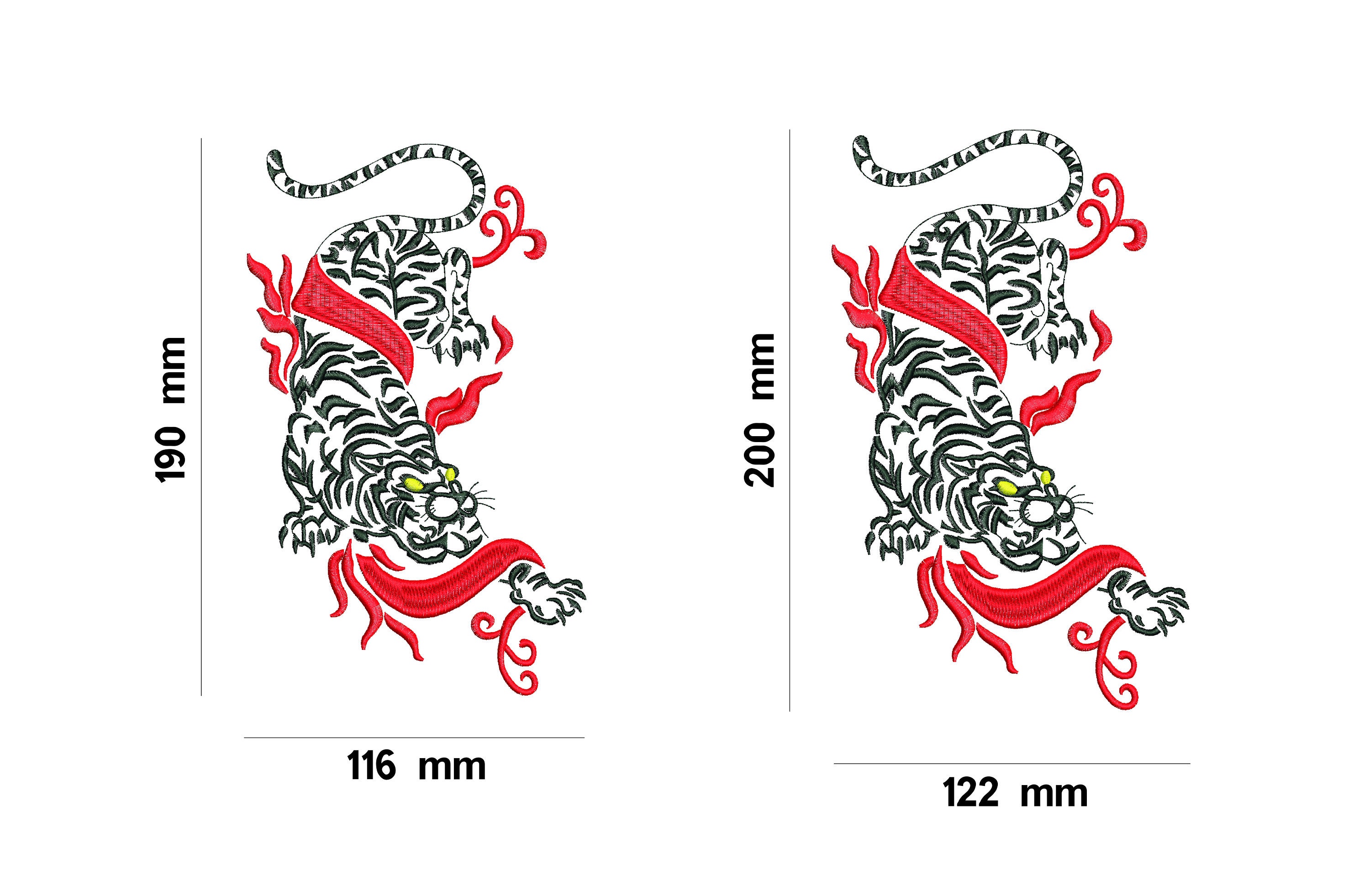 Tiger Embroidery Design Files for Machine Embroidery.tiger Embroidery ...