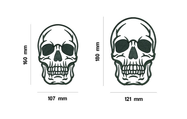 Skull Embroidery Design Files for Machine Embroidery. - Etsy