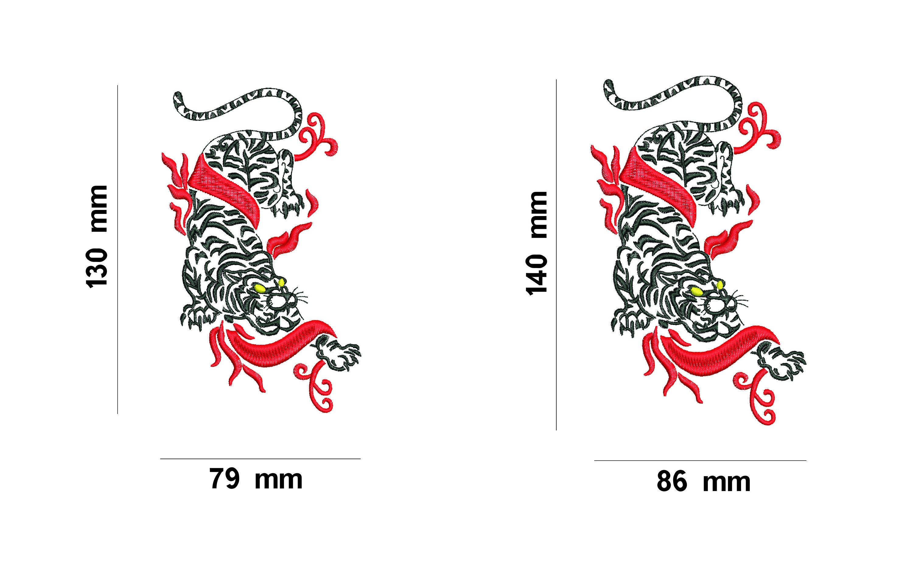 Tiger Embroidery Design Files for Machine Embroidery.tiger | Etsy