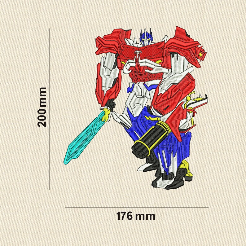 Optimus Prime Embroidery Design, Transformers Robot (digital Download ...