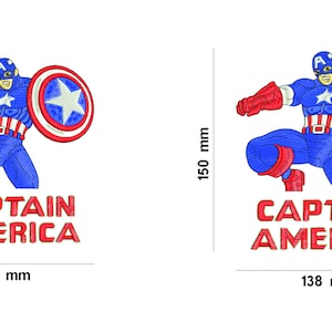 Captain America Embroidery Design Files for Machine Embroidery. - Etsy