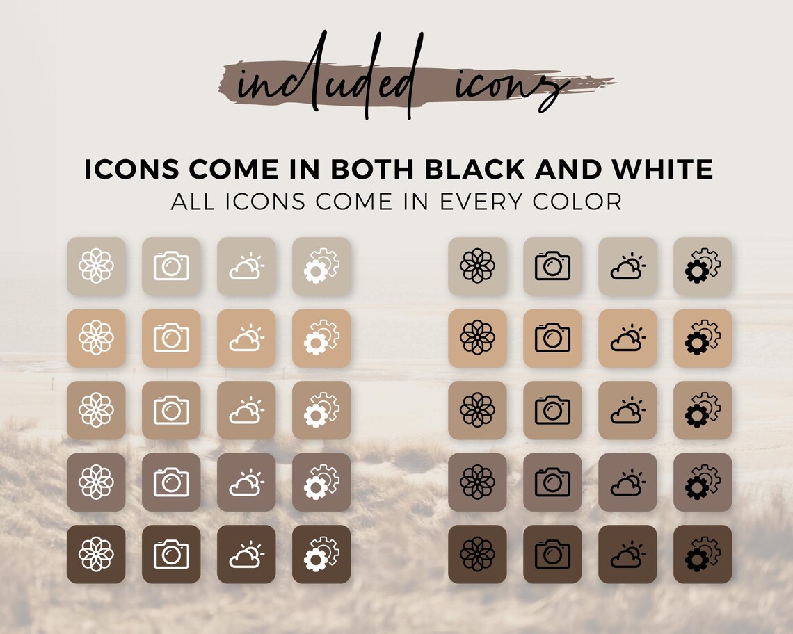 Ios 14 Icons Neutral Ios 14 Aesthetic Neutral App Icons | Etsy
