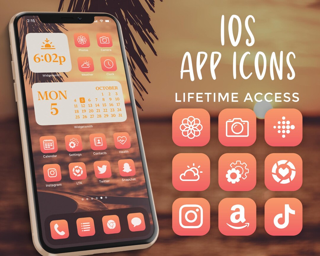Ios 14 Icons Peach | Pink App Icons | Ios 14 Aesthetic | iPhone Icons ...