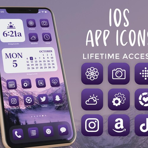 Ios 14 Icons Purple Purple Ios 14 Aesthetic App Icons - Etsy