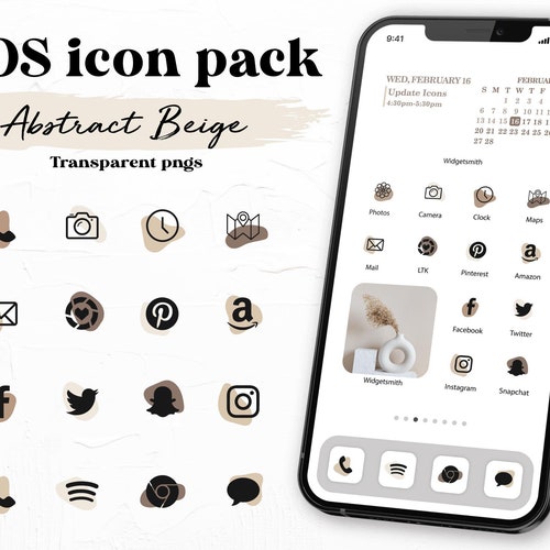 Ios 14 Icons Cream Beige App Icons Ios 14 Aesthetic - Etsy