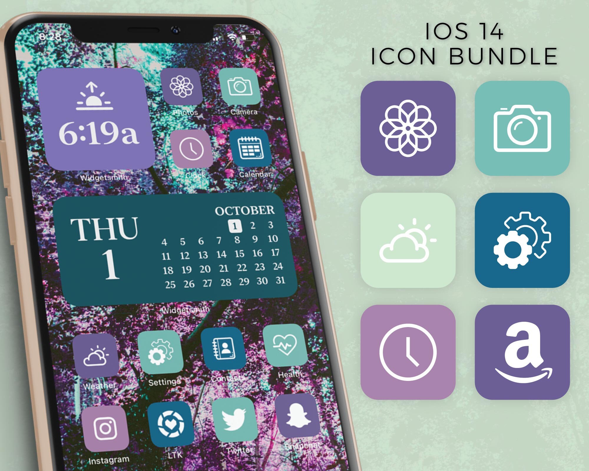 IOS 14 Icons Purple iOS 14 Aesthetic iPhone Icons Purple | Etsy