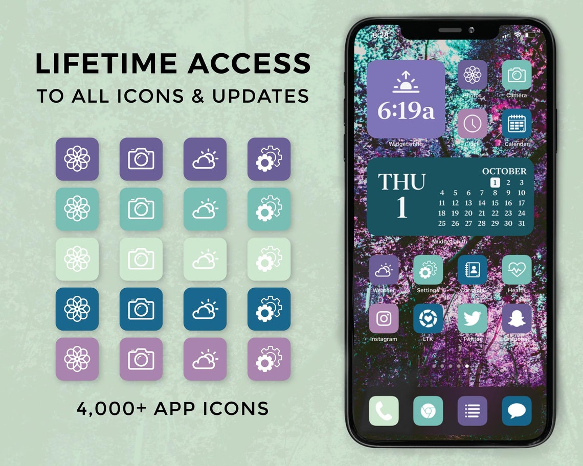 IOS 14 Icons Purple iOS 14 Aesthetic iPhone Icons Purple | Etsy