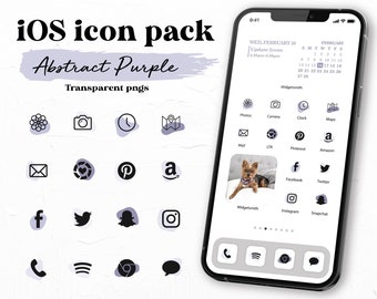 Ios 14 Icons Purple Purple Ios 14 Aesthetic App Icons | Etsy