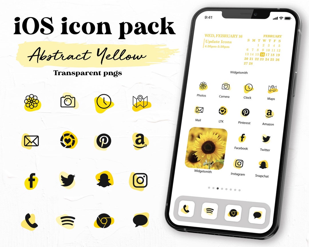 Ios 14 Icons Yellow | Transparent Yellow App Icons | Ios 14 Aesthetic ...