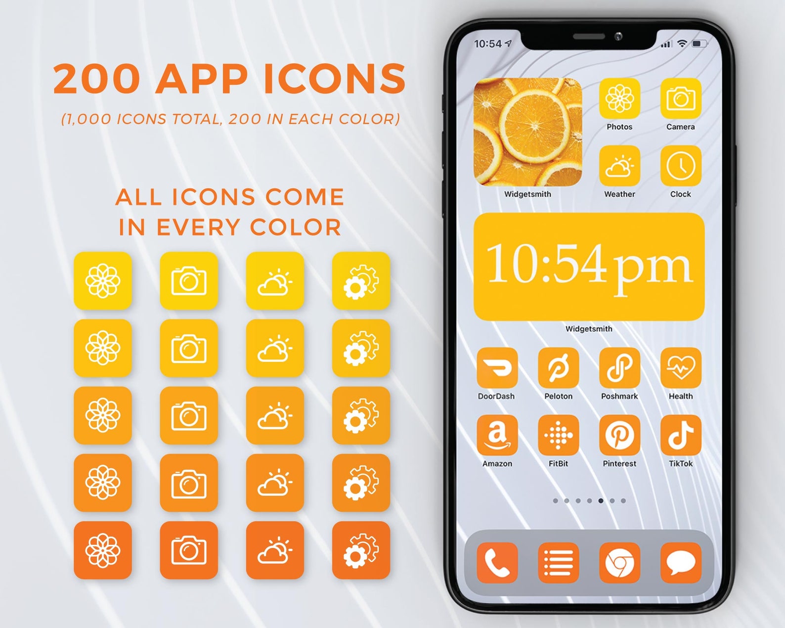 Ios 14 Icons Yellow | Ios 14 Aesthetic | Orange App Icons | iPhone ...