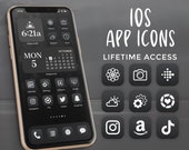 Ios 14 Icons Gray Black App Icons Ios 14 Aesthetic - Etsy