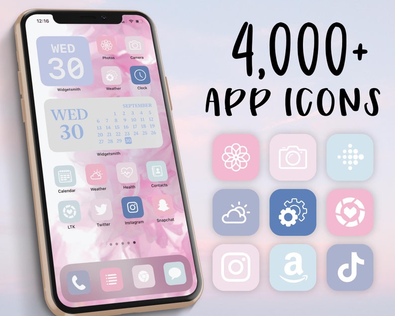 Pastel Ios 14 Icons Pink Ios 14 Aesthetic Pink App Icons - Etsy