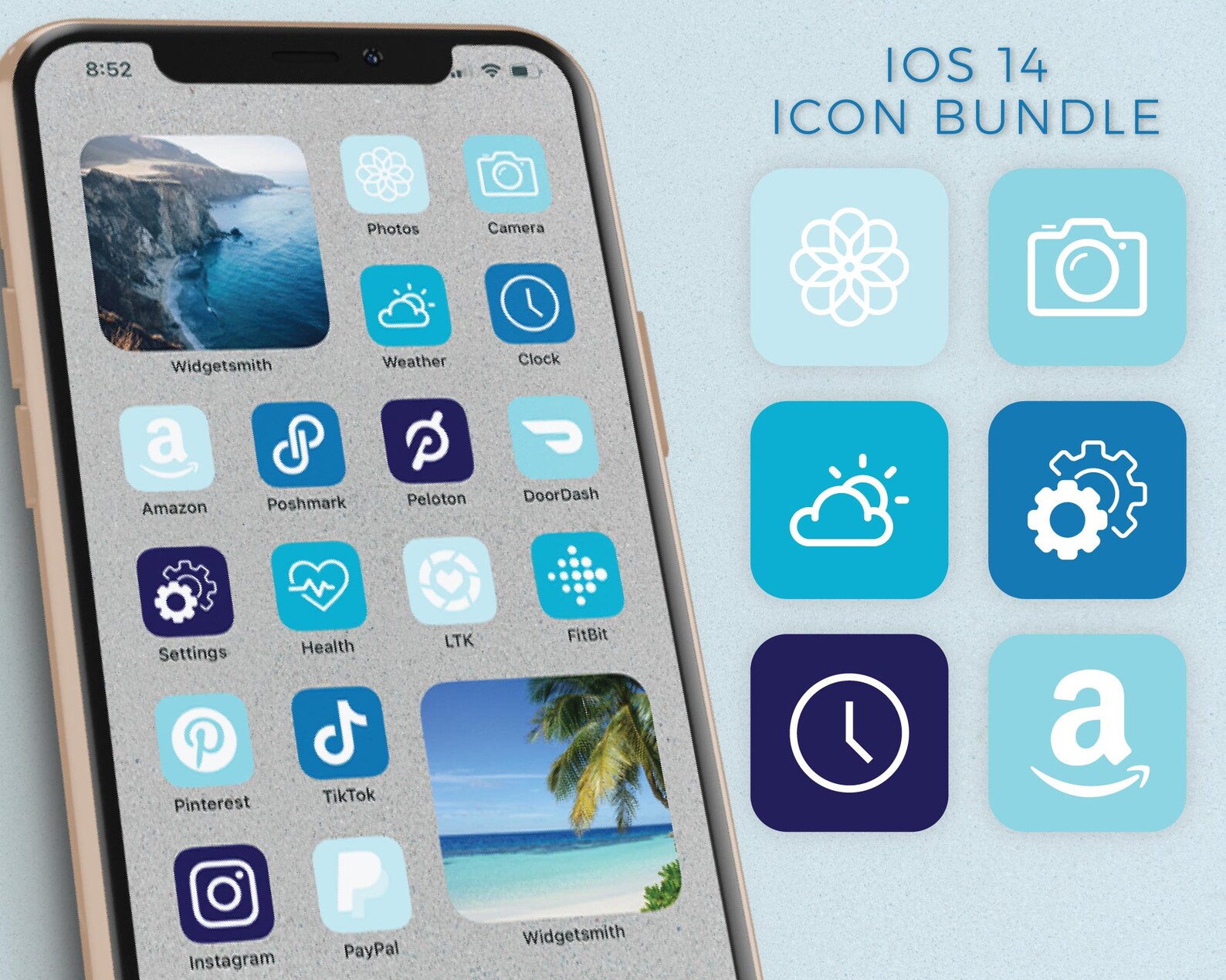 Ios 14 Icons Blue Blue App Icons Ios 14 Aesthetic Iphone - Etsy