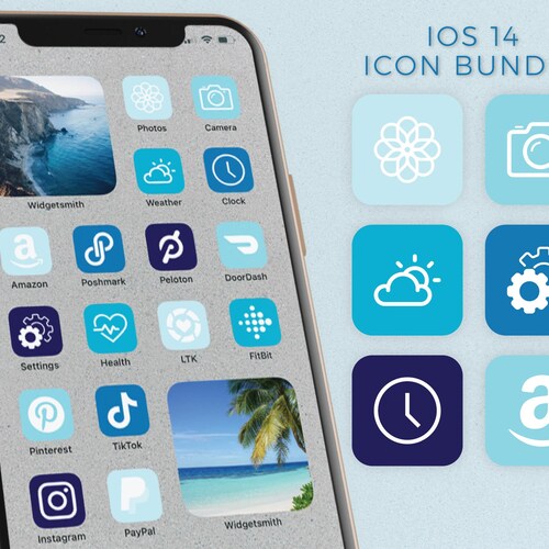 Ios 14 Icons Dusty Blue Blue App Icons Ios 14 Aesthetic - Etsy