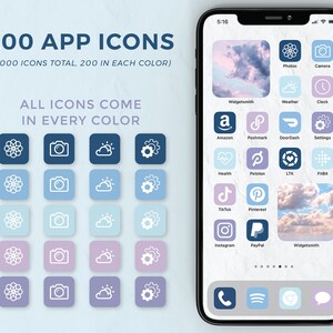 IOS 14 Icons Purple iOS 14 Aesthetic iPhone Icons Blue | Etsy