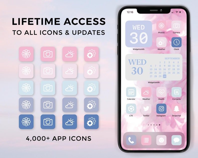 Pastel Ios 14 Icons Pink Ios 14 Aesthetic Pink App Icons - Etsy