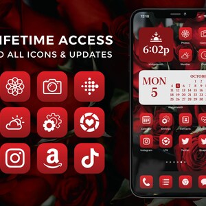 Valentine’s Day Ios 14 Icons Red | Ios 14 Aesthetic | Red App Icons ...