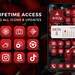 Valentine’s Day Ios 14 Icons Red | Ios 14 Aesthetic | Red App Icons ...