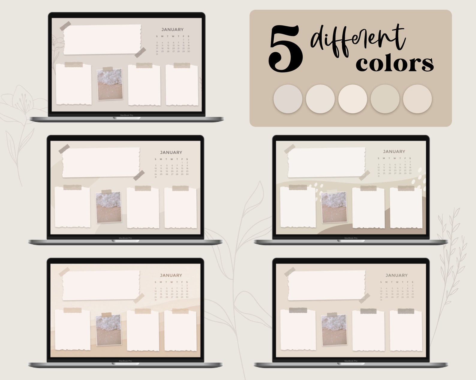 Desktop Wallpaper Organizer 2021 Calendar Mac Windows | Etsy