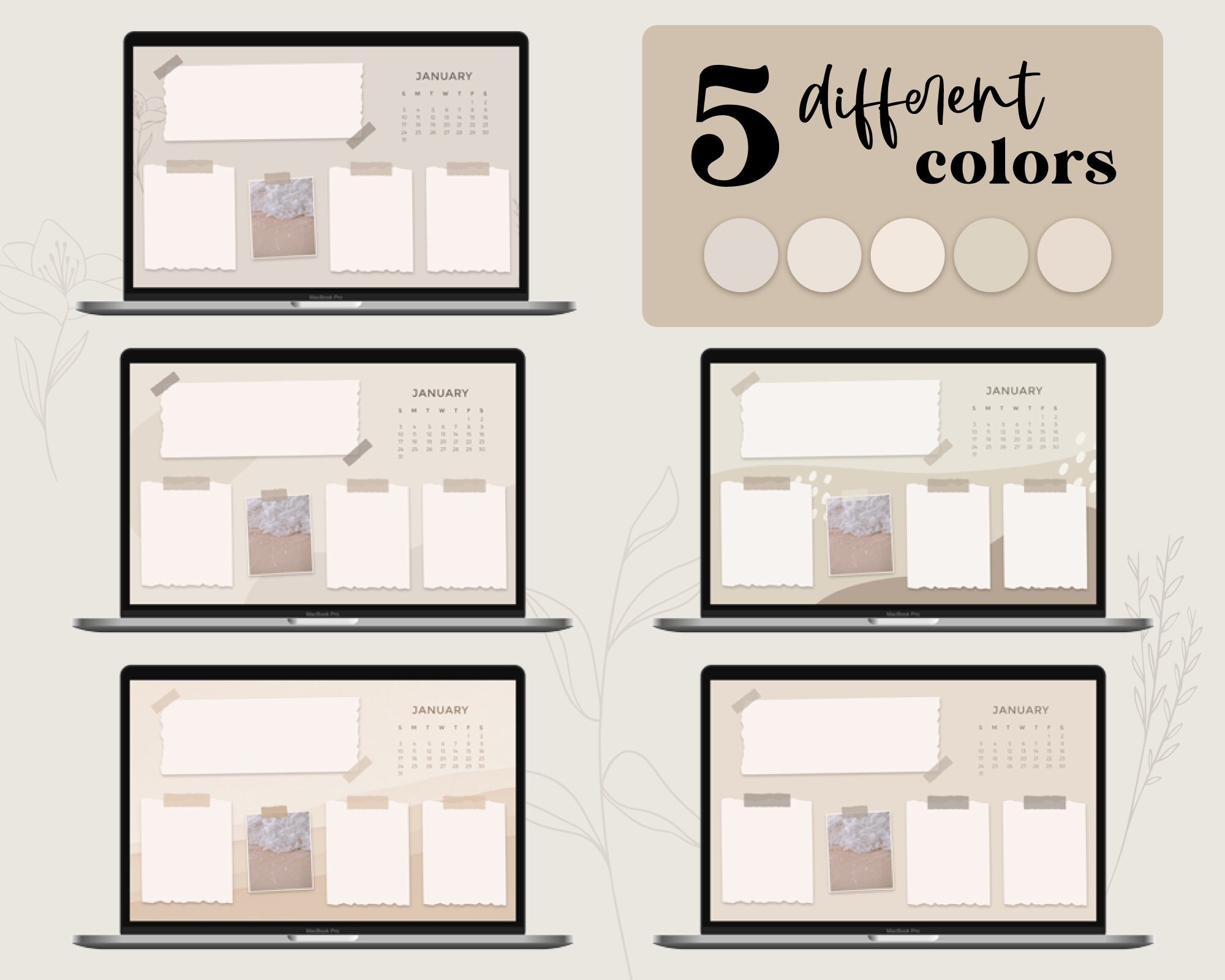 Desktop Wallpaper Organizer 2021 Calendar Mac Windows | Etsy