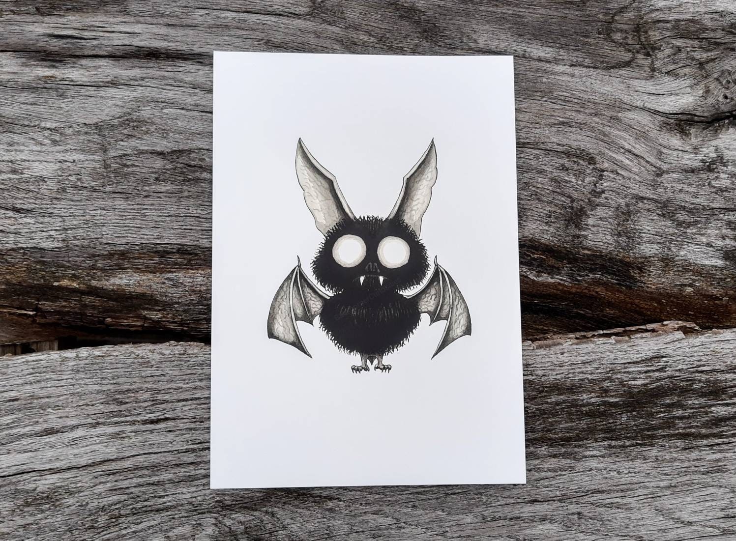 Fluffy Bat | Art Print | Cute Illustration | Wall Art | Gothic Bat - Etsy