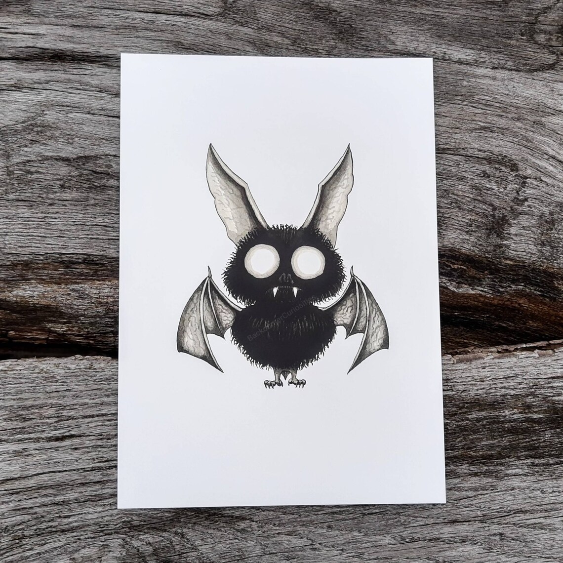 Fluffy Bat | Art Print | Cute Illustration | Wall Art | Gothic Bat - Etsy