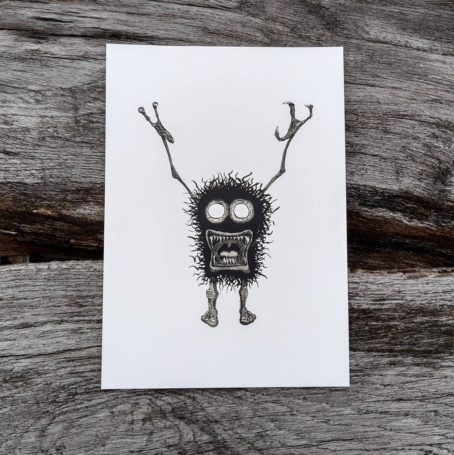 Cute Scary Monster | Art Print | Cute Illustration | Wall Art | Goth ...
