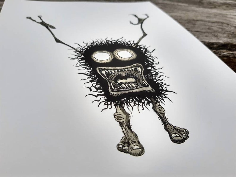 Cute Scary Monster | Art Print | Cute Illustration | Wall Art | Goth ...