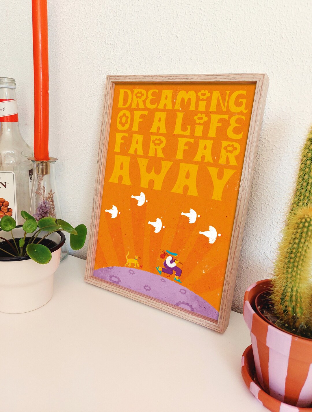 Summer Landscape Illustration • Typography Poster • Colourful Graphic ...
