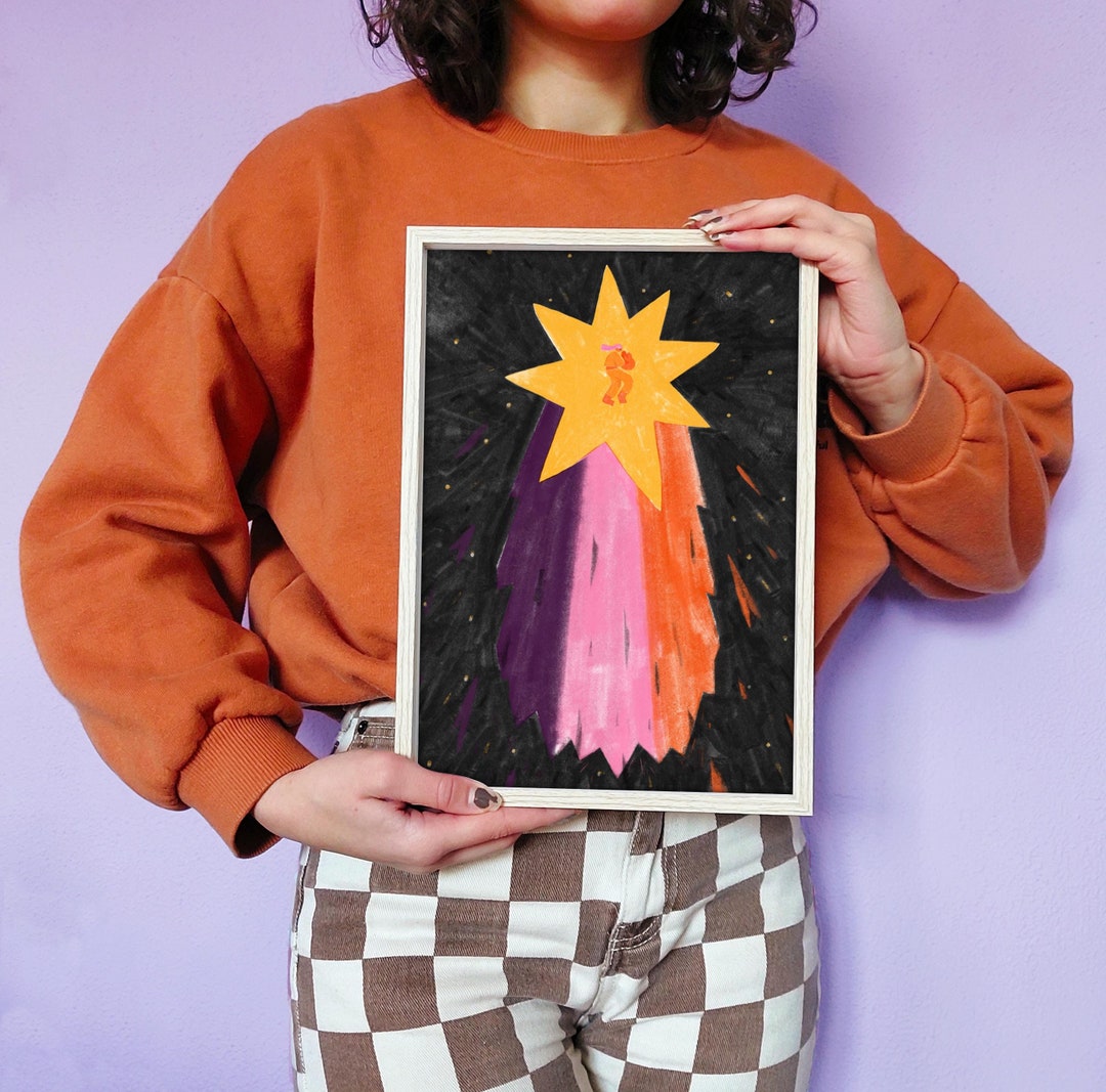 Shooting Star Illustration • Colourful Art Print • Graphic Design ...