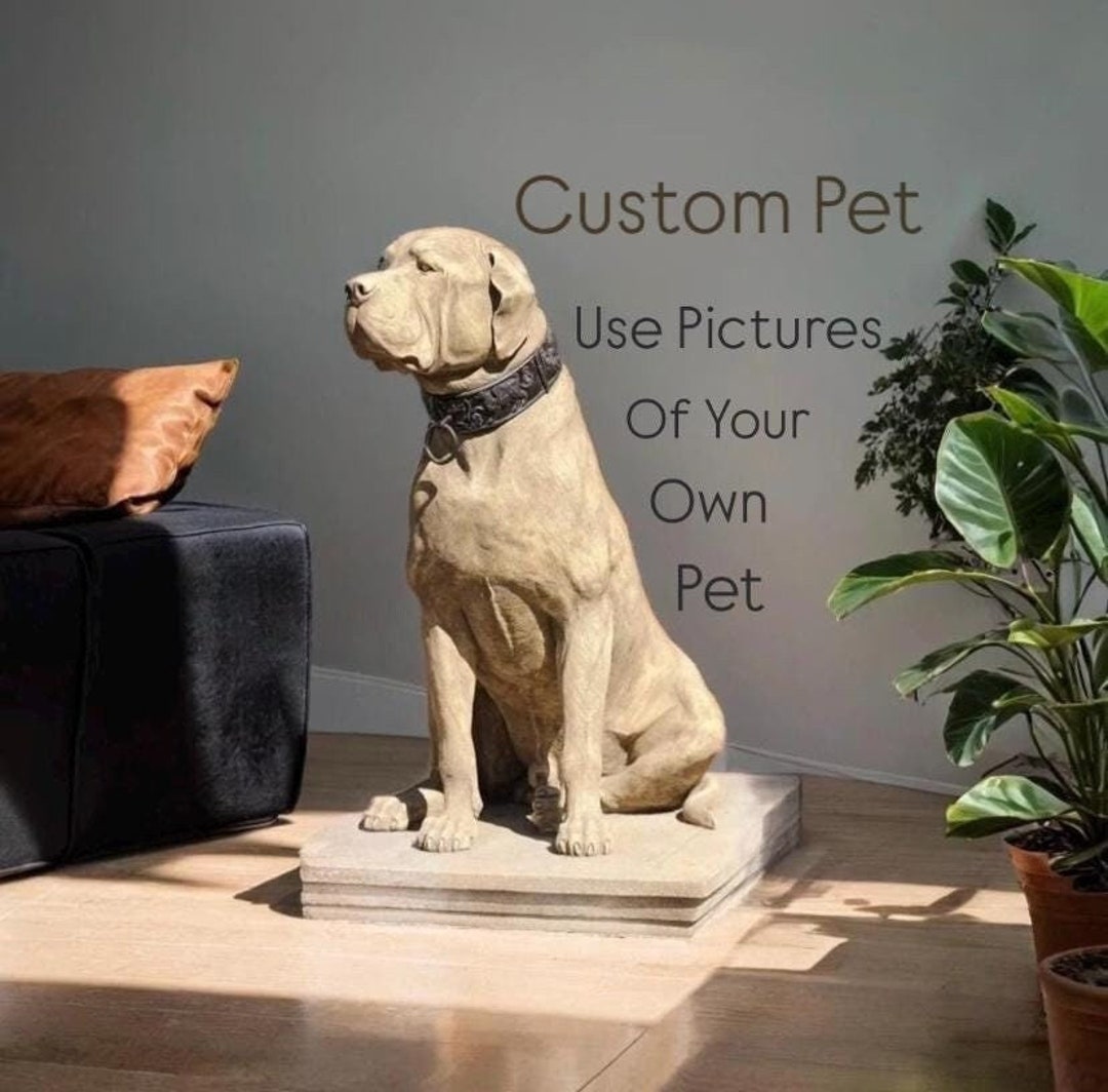 Customised Dog Statue, Pet Memorial Dog Personalised Marble Dust ...