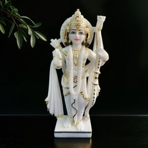 Ram Darbar Marble Statue (customized), Pure White Marble Lord Rama ...