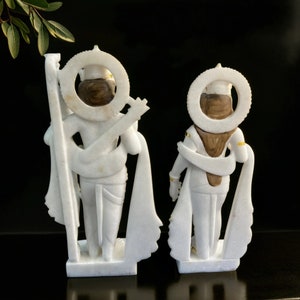 Ram Darbar Marble Statue (customized), Pure White Marble Lord Rama ...