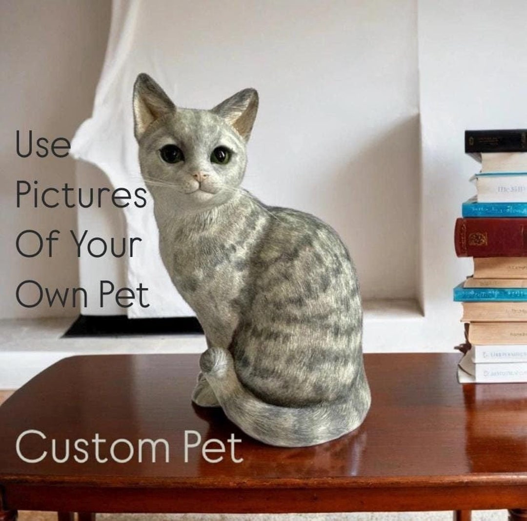 Personalized Memorial Cat Statue, Custom Marble Dust Pet Figurine - Etsy