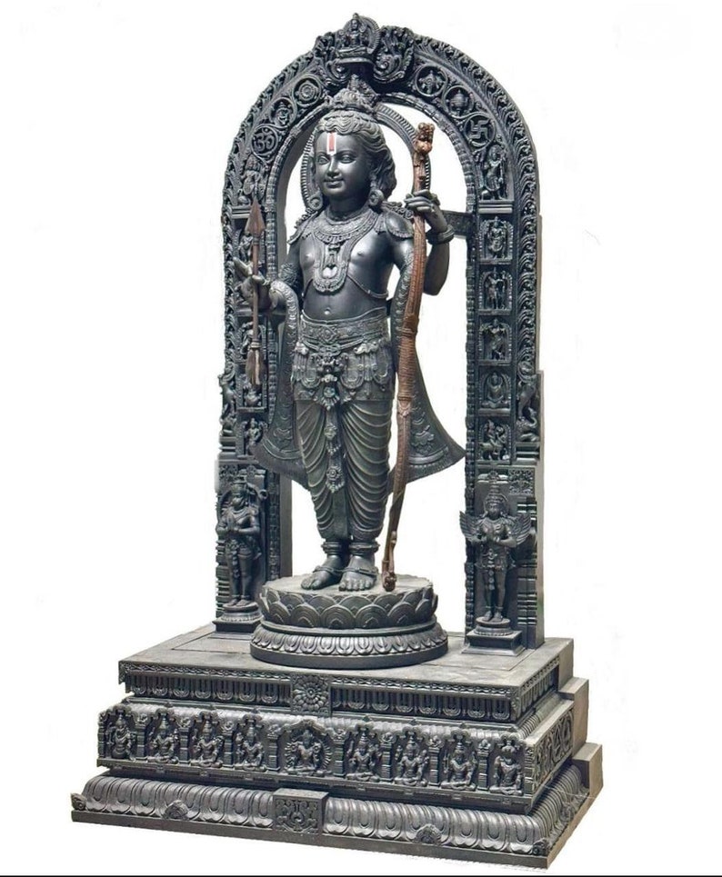 Lord Rama Ayodhya Statue custom Black Marble Showpiece Home Decor, Shri ...