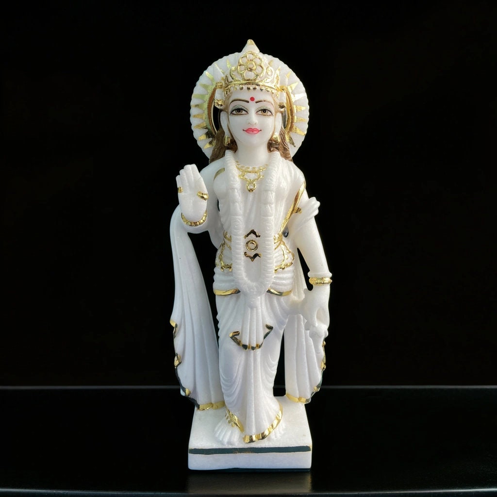 Ram Darbar Marble Statue customized, Pure White Marble Lord Rama ...