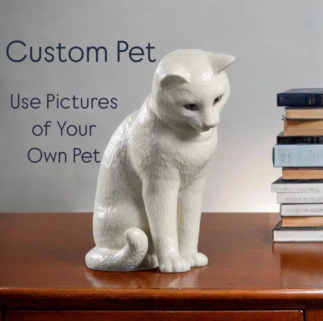 Personalized Cat Memorial Statue From Photo, Lifesize Custom Pet ...