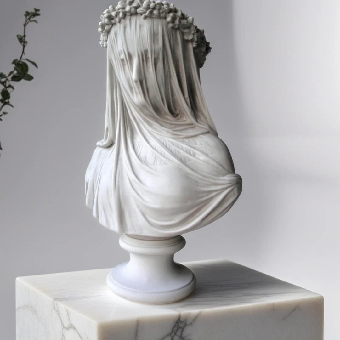 Veiled Lady Marble Sculpture (customized), Female Antique Art Statue ...